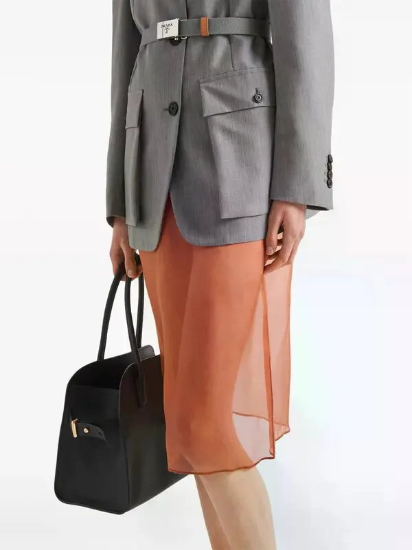 Prada Organza Midi Skirt - Brown