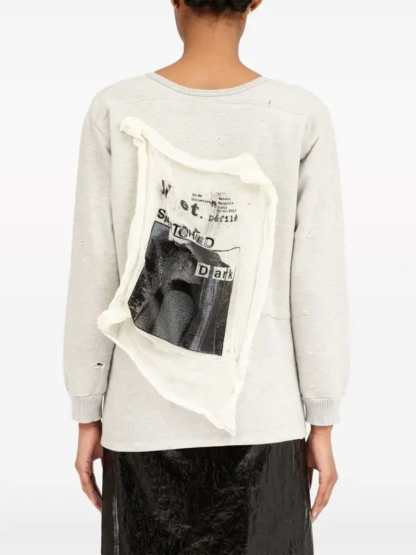 MAISON MARGIELA Invitation Distressed Cotton Sweatshirt