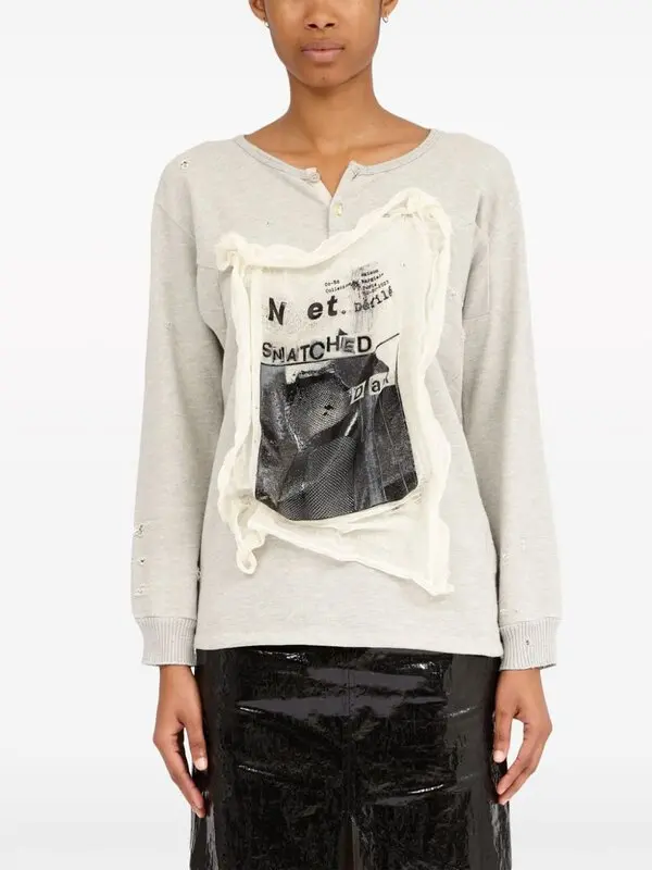 MAISON MARGIELA Invitation Distressed Cotton Sweatshirt