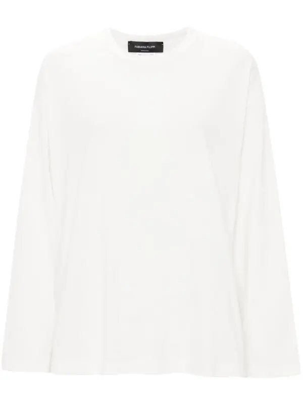 Fabiana Filippi Panelled Longsleeved T-shirt - White