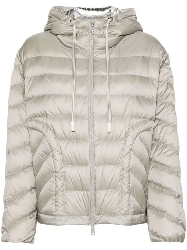 Moncler Delfo Quilted Hooded Jacket - Grey
