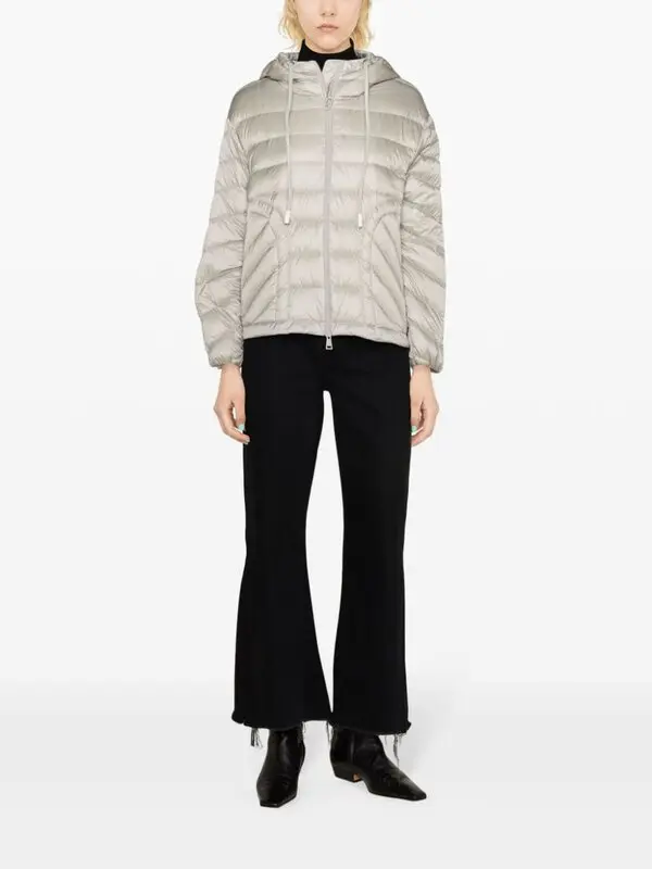 Moncler Delfo Quilted Hooded Jacket - Grey