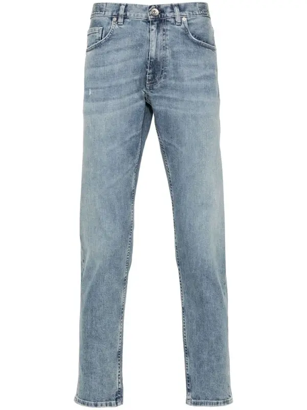 Eleventy Mid-rise Tapered-leg Jeans