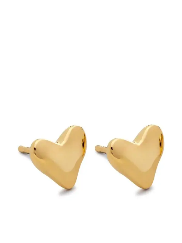 Monica Vinader Heart Stud Earrings - Gold