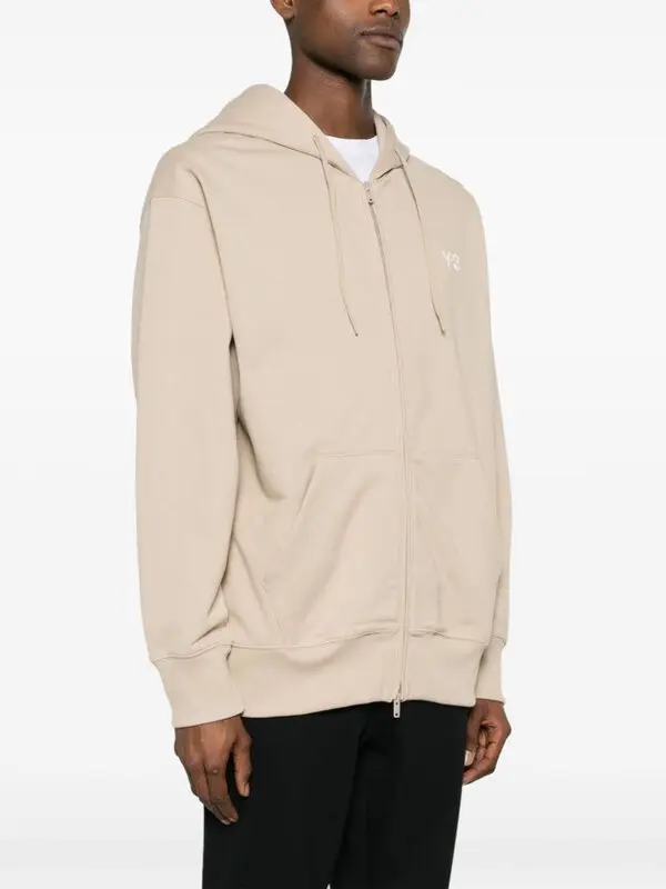Y3 Logo-print Zip-up Hoodie