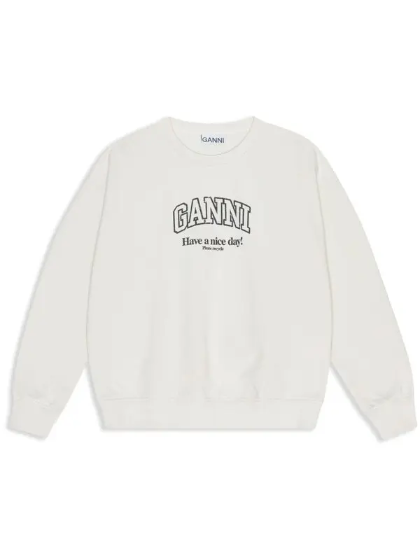 GANNI Logo-print Sweatshirt - White