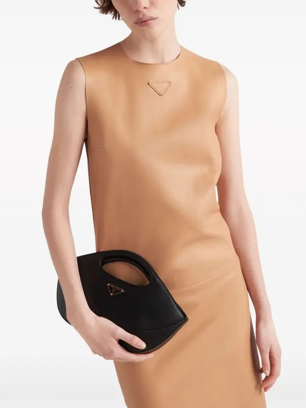 Prada Leather Shift Dress - Brown