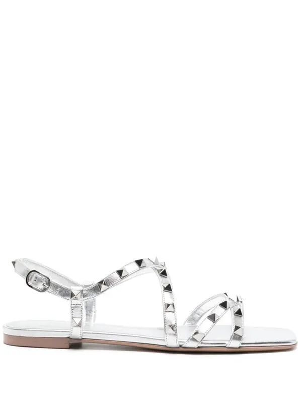 Valentino Garavani Rockstud Metallic Leather Sandals