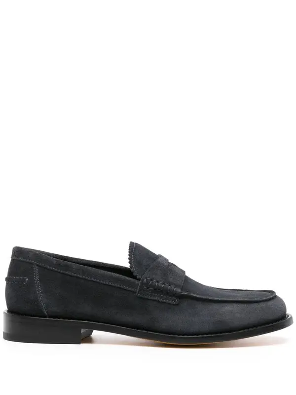 DOUCAL'S Penny-slot Suede Loafers - Blue