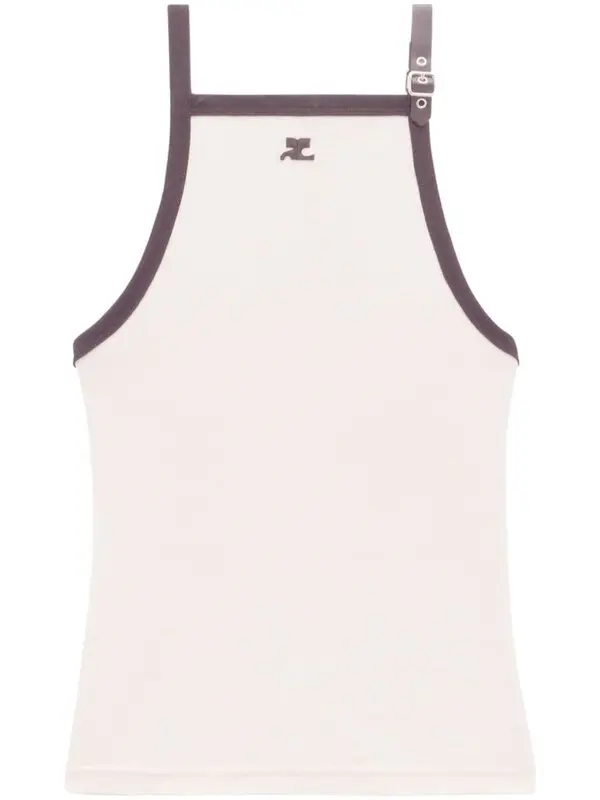 COURREGES Buckle-detail Tank Top - Neutrals