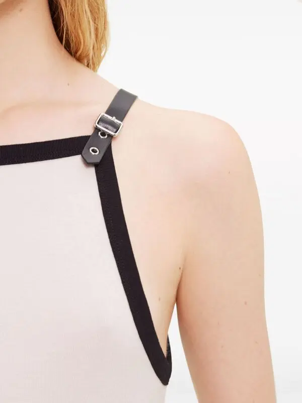 COURREGES Buckle-detail Tank Top - Neutrals