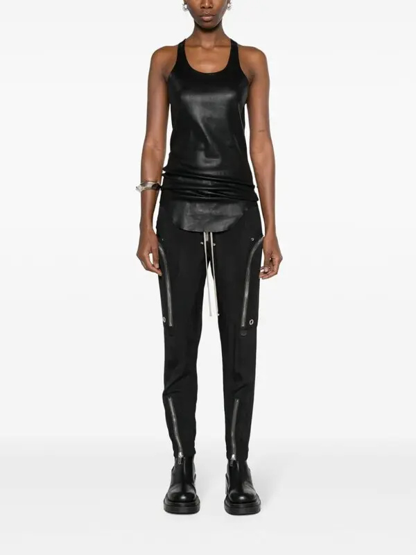 Rick Owens Sleeveless Leather Tank Top - Black