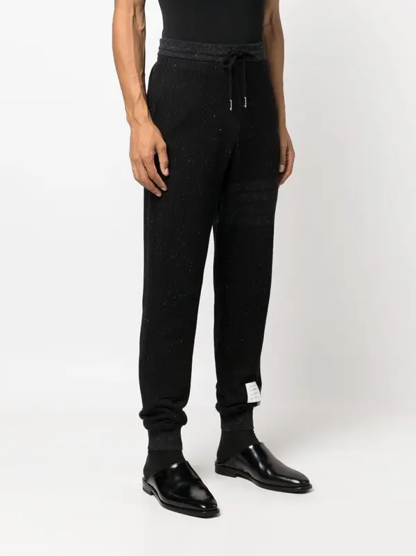 Thom Browne Flecked Knitted Track Pants