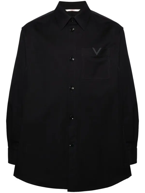 Valentino Garavani Vlogo Canvas Shirt - Blue