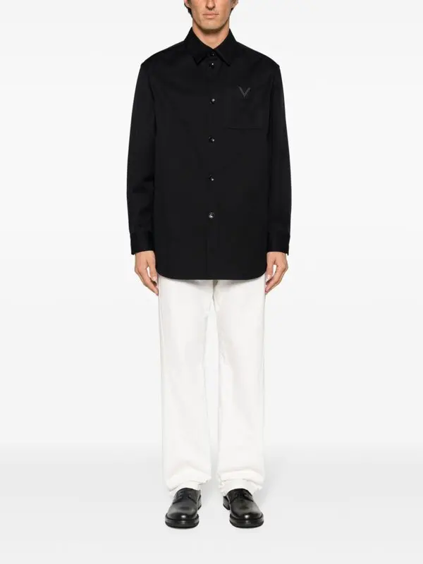 Valentino Garavani Vlogo Canvas Shirt - Blue