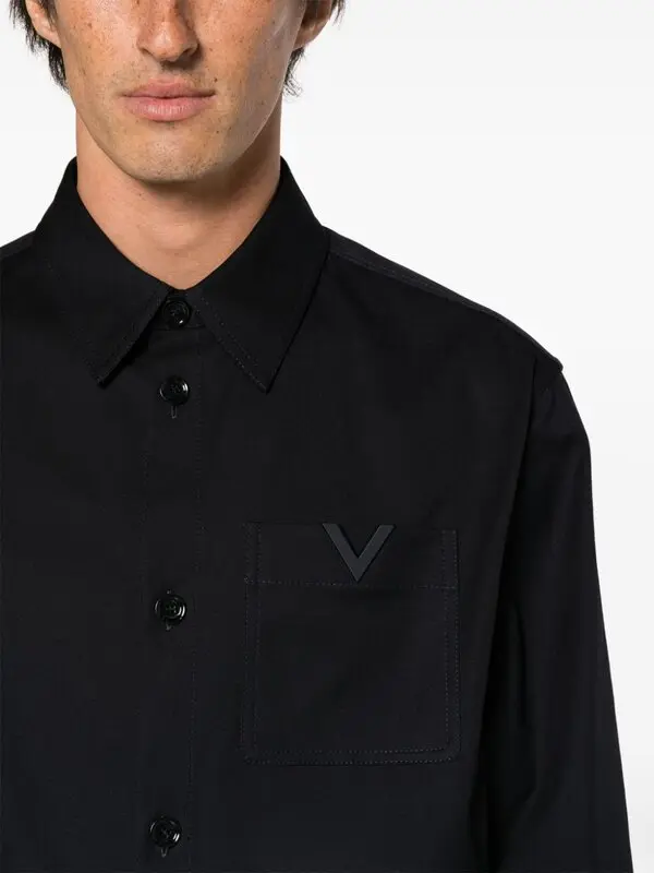 Valentino Garavani Vlogo Canvas Shirt - Blue