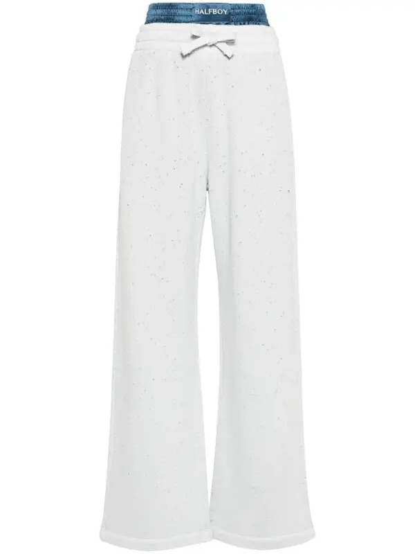 HALFBOY Layered Straight-leg Track Pants