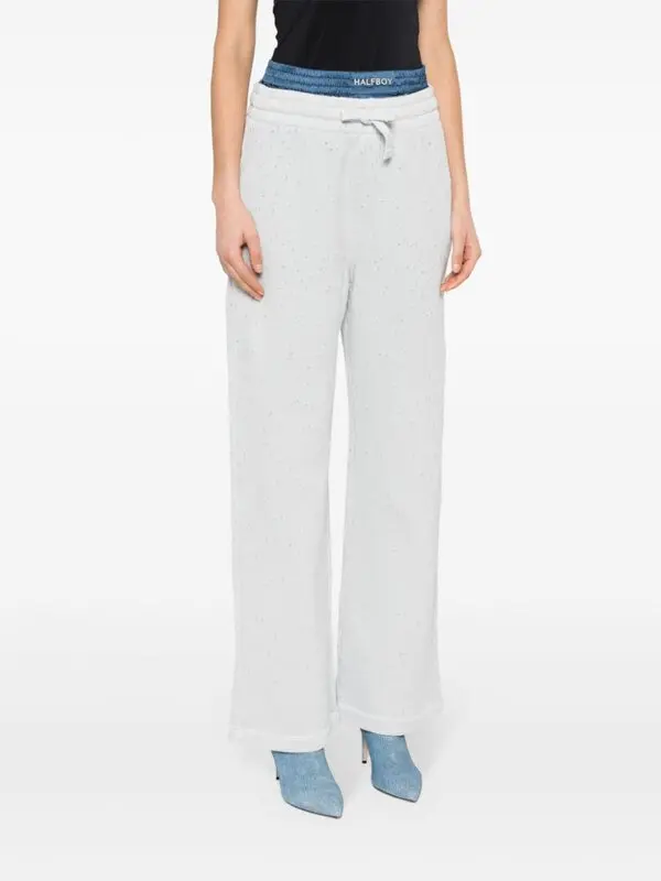 HALFBOY Layered Straight-leg Track Pants