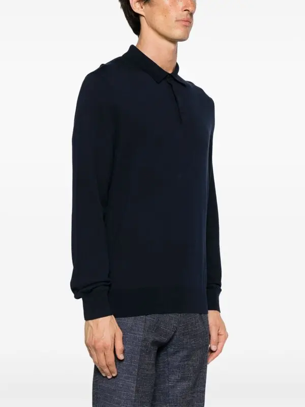 BOSS Fine-knit Polo Jumper