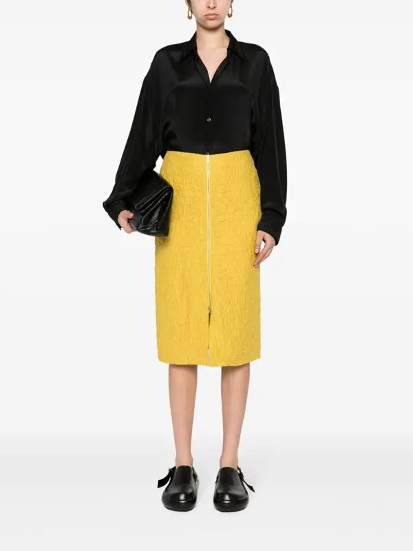 JIL SANDER Cloqué Midi Skirt