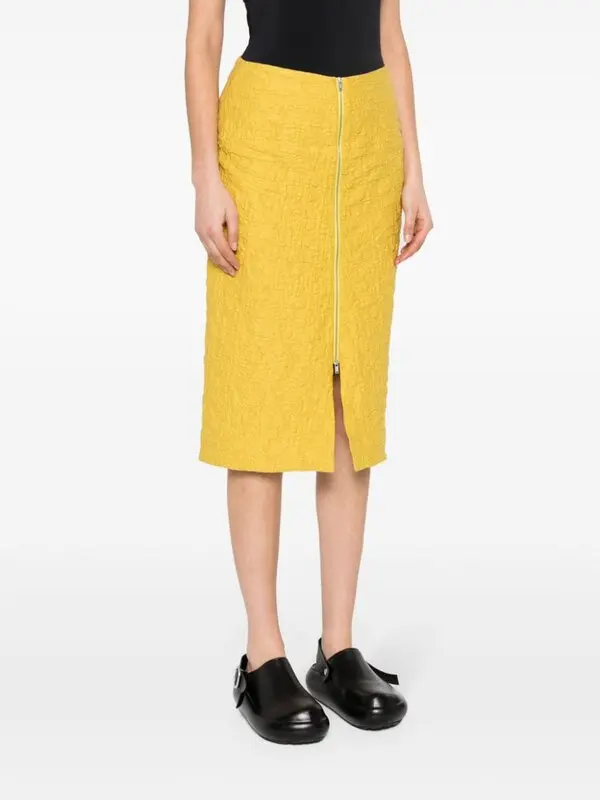 JIL SANDER Cloqué Midi Skirt