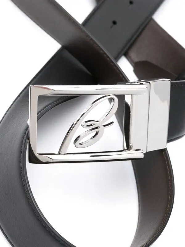 Brioni Logo-buckle Reversible Belt