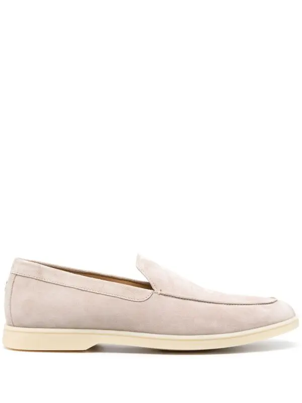 HENDERSON BARACCO Logo-embroidered Suede Loafers - Neutrals
