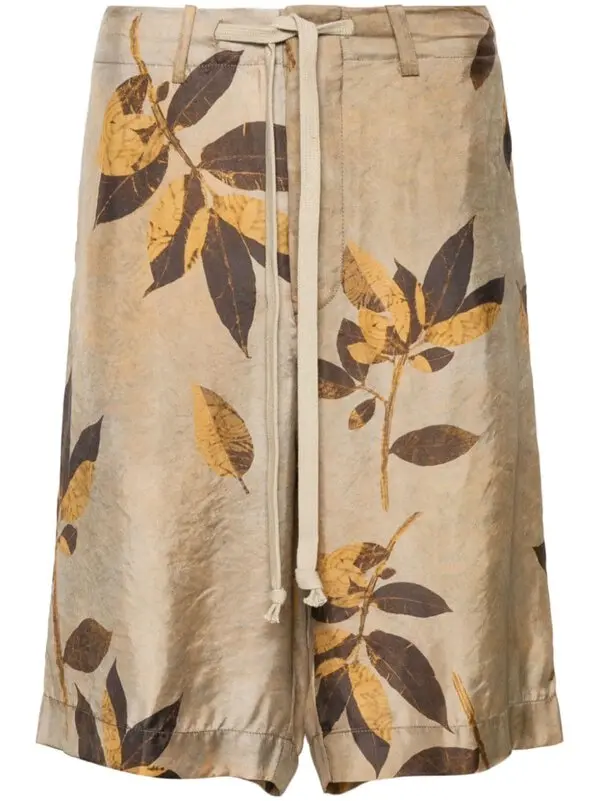 UMA WANG Branches-print Thigh-length Shorts