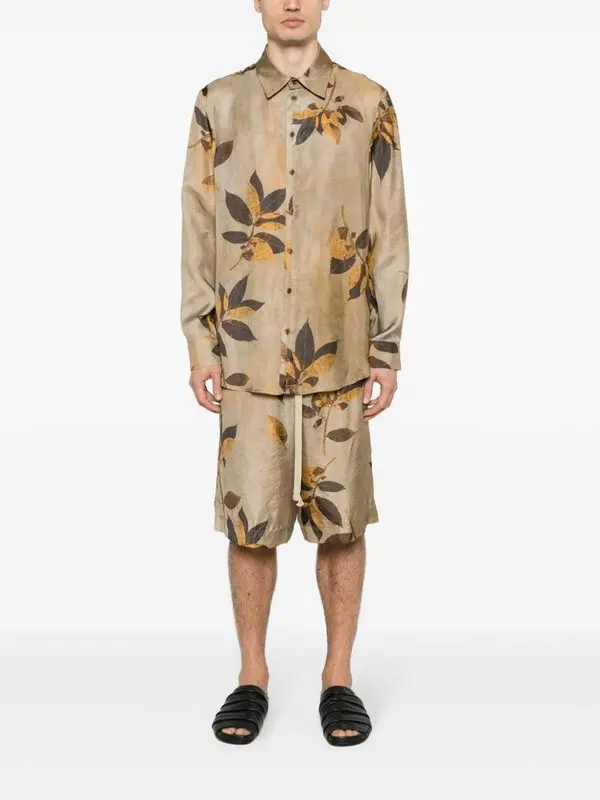 UMA WANG Branches-print Thigh-length Shorts