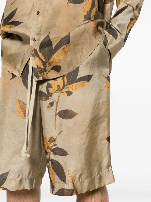 UMA WANG Branches-print Thigh-length Shorts