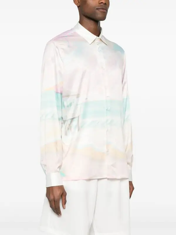FAMILY FIRST Beach-print Bowling Shirt