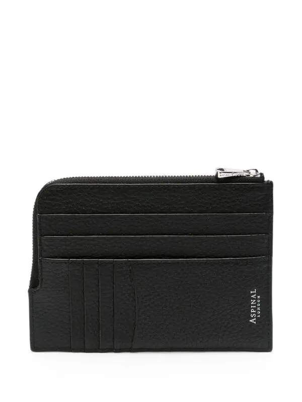 ASPINAL OF LONDON Logo-print Leather Travel Wallet - Black