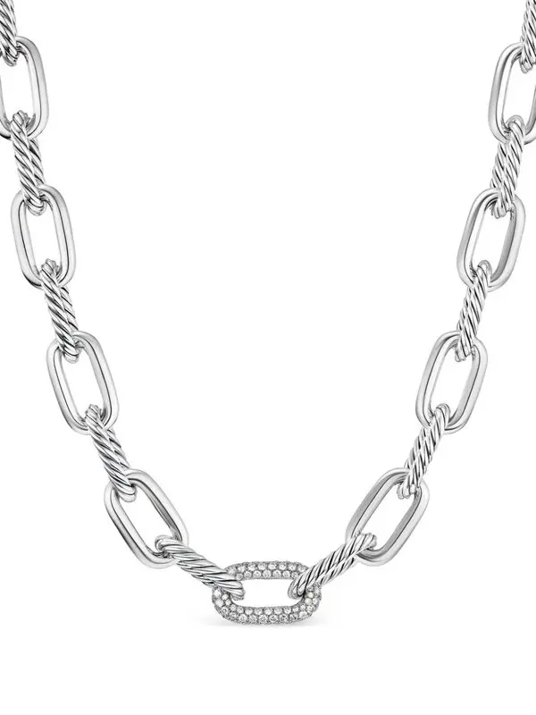 David Yurman Dy Madison Diamond Chain Necklace - Silver