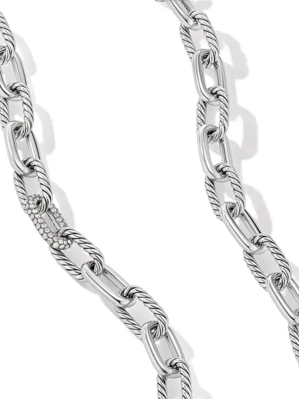 David Yurman Dy Madison Diamond Chain Necklace - Silver