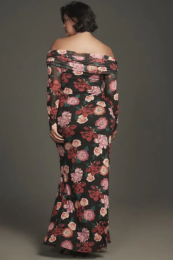 chinese dress ladies Adora Floral Mesh Maxi Dress Pink | Wedding Guest Dress | Maxi