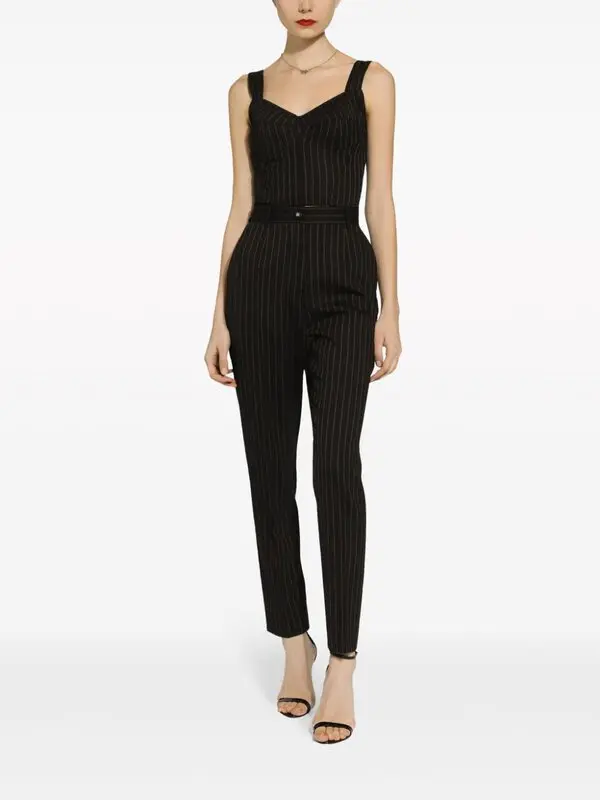 Dolce & Gabbana Pinstriped Bustier Top - Black