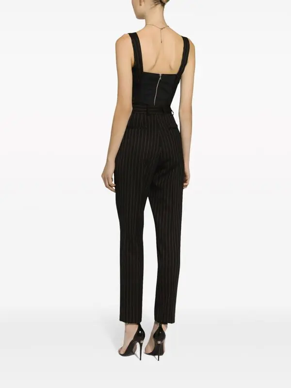Dolce & Gabbana Pinstriped Bustier Top - Black