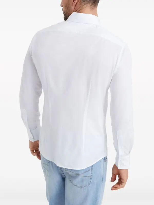 Brunello Cucinelli Spread-collar Cotton Shirt - White