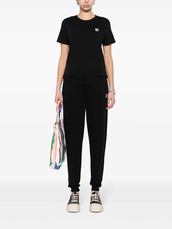 Maison Kitsuné Fox-appliqué T-shirt - Black