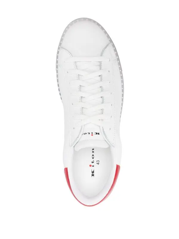 Kiton Logo-print Leather Sneakers