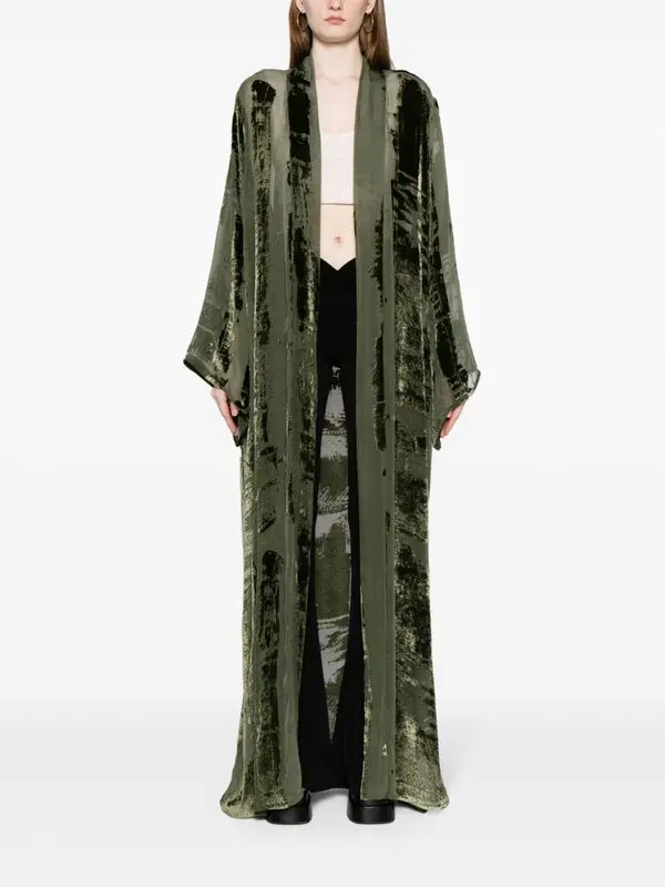 Roberto Cavalli Panelled Velvet Robe Coat