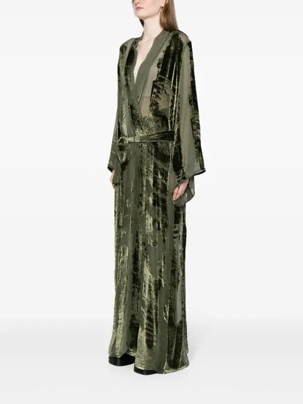 Roberto Cavalli Panelled Velvet Robe Coat