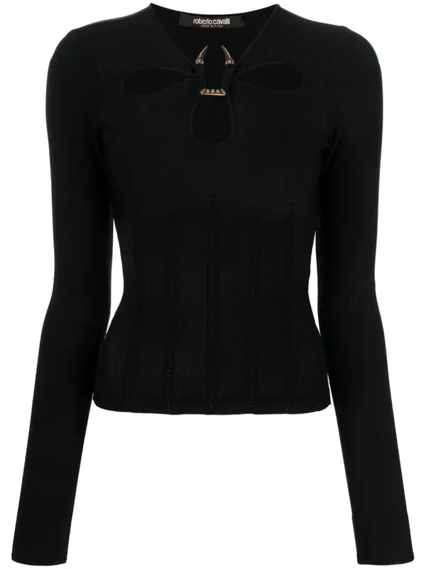 Roberto Cavalli Cut-out Knit Top