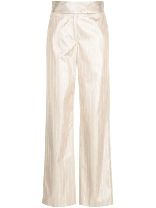GENNY Pinstripe Wide-leg Trousers