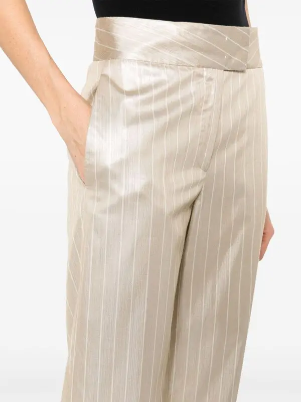 GENNY Pinstripe Wide-leg Trousers