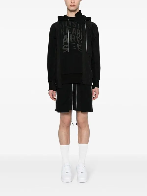 MOSTLY HEARD RARELY SEEN Asymmetric Panelled Hoodie - Black