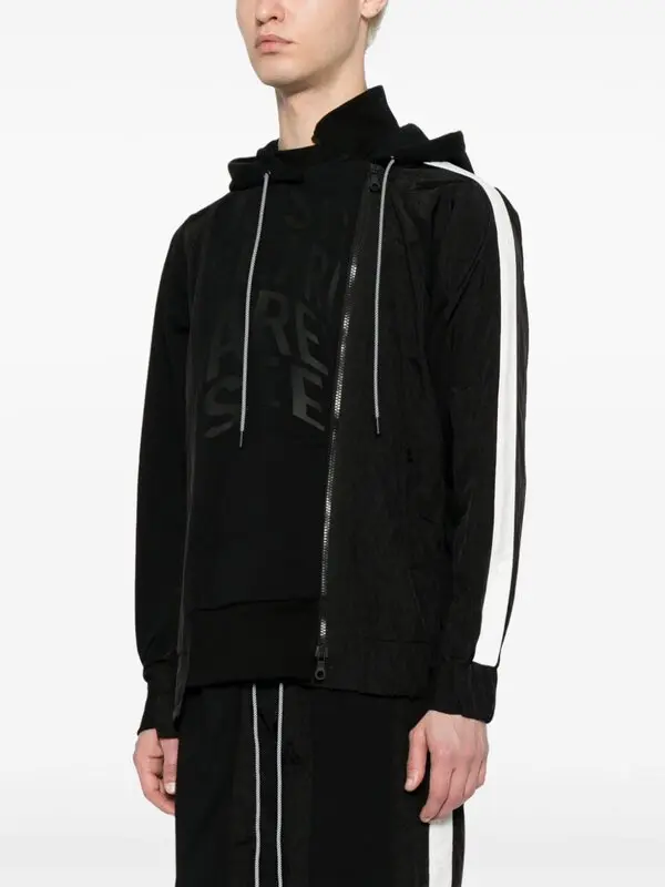 MOSTLY HEARD RARELY SEEN Asymmetric Panelled Hoodie - Black