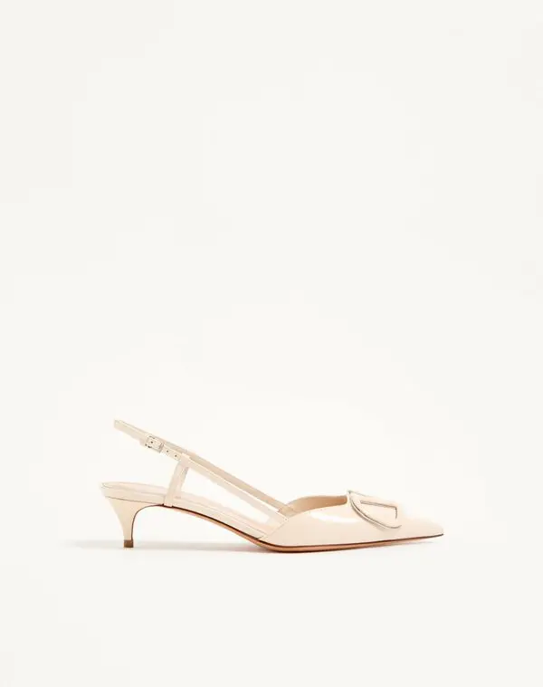 Valentino Garavani Vlogo Slingback Pumps - Light Ivory