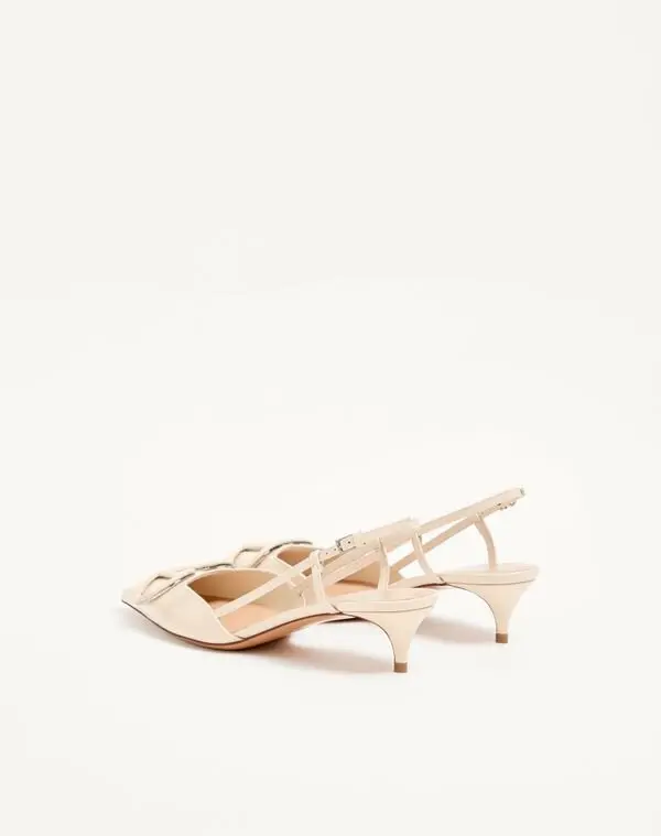 Valentino Garavani Vlogo Slingback Pumps - Light Ivory