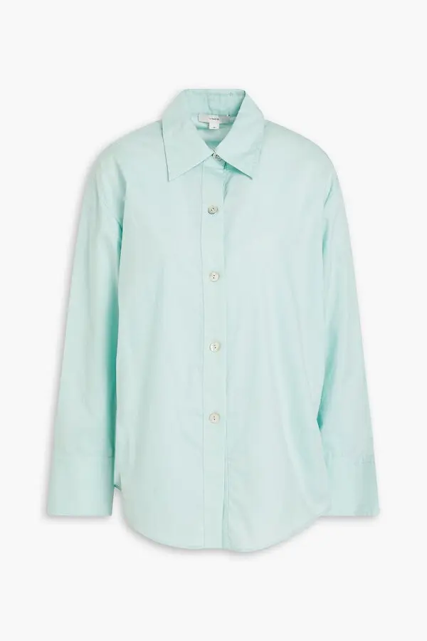 Vince Belted Cotton-blend Poplin Shirt